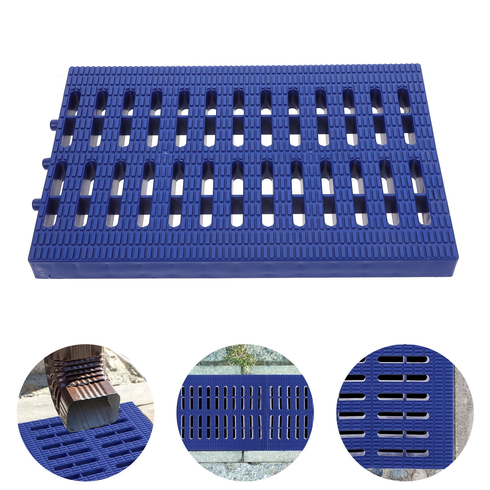 KONTONTY Plastic Surface Drain Grate 20x30.5x2.4cm Outside Metal Trench ...