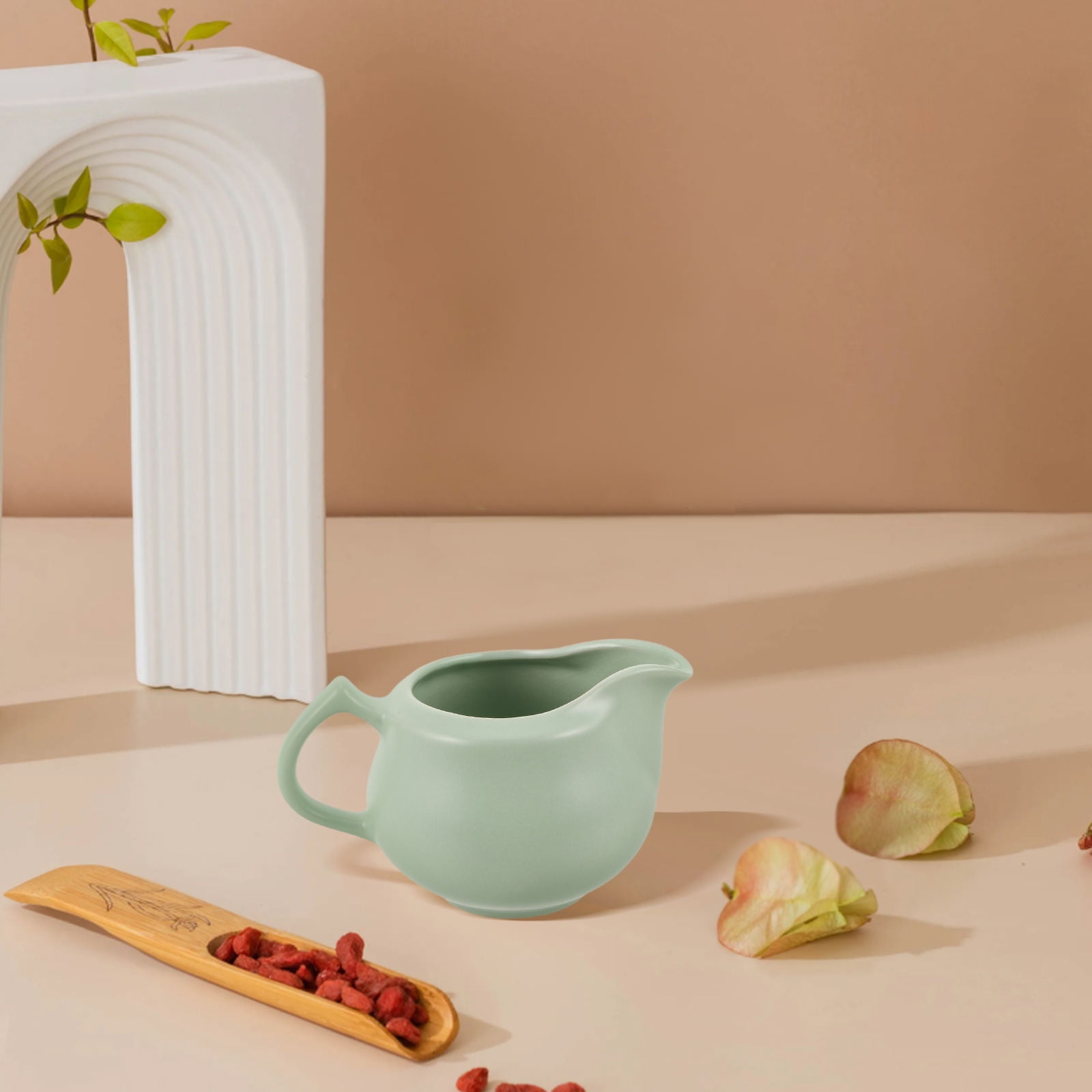 KONTONTY Porcelain Milk Creamer Pitcher with Handle Creamer Pitcher ...