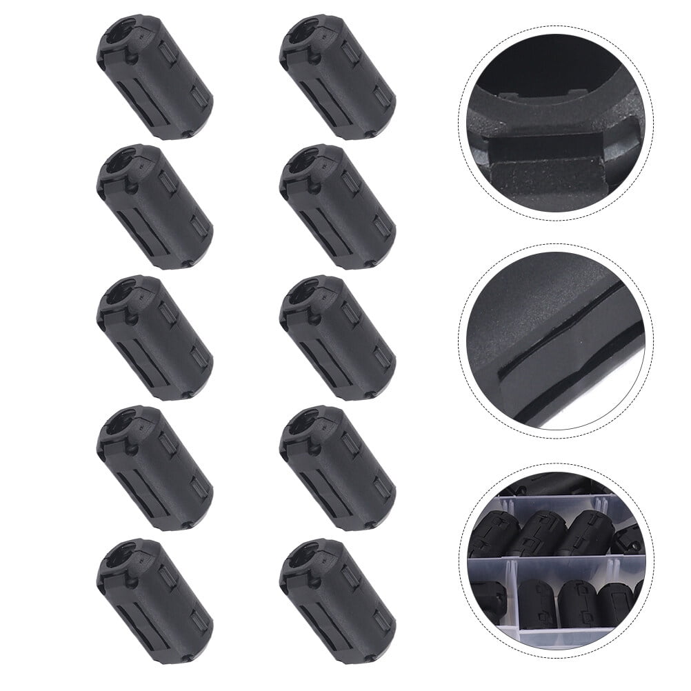 KONTONTY Removable Ferrite Core Filters Noise for Cable with Black ...