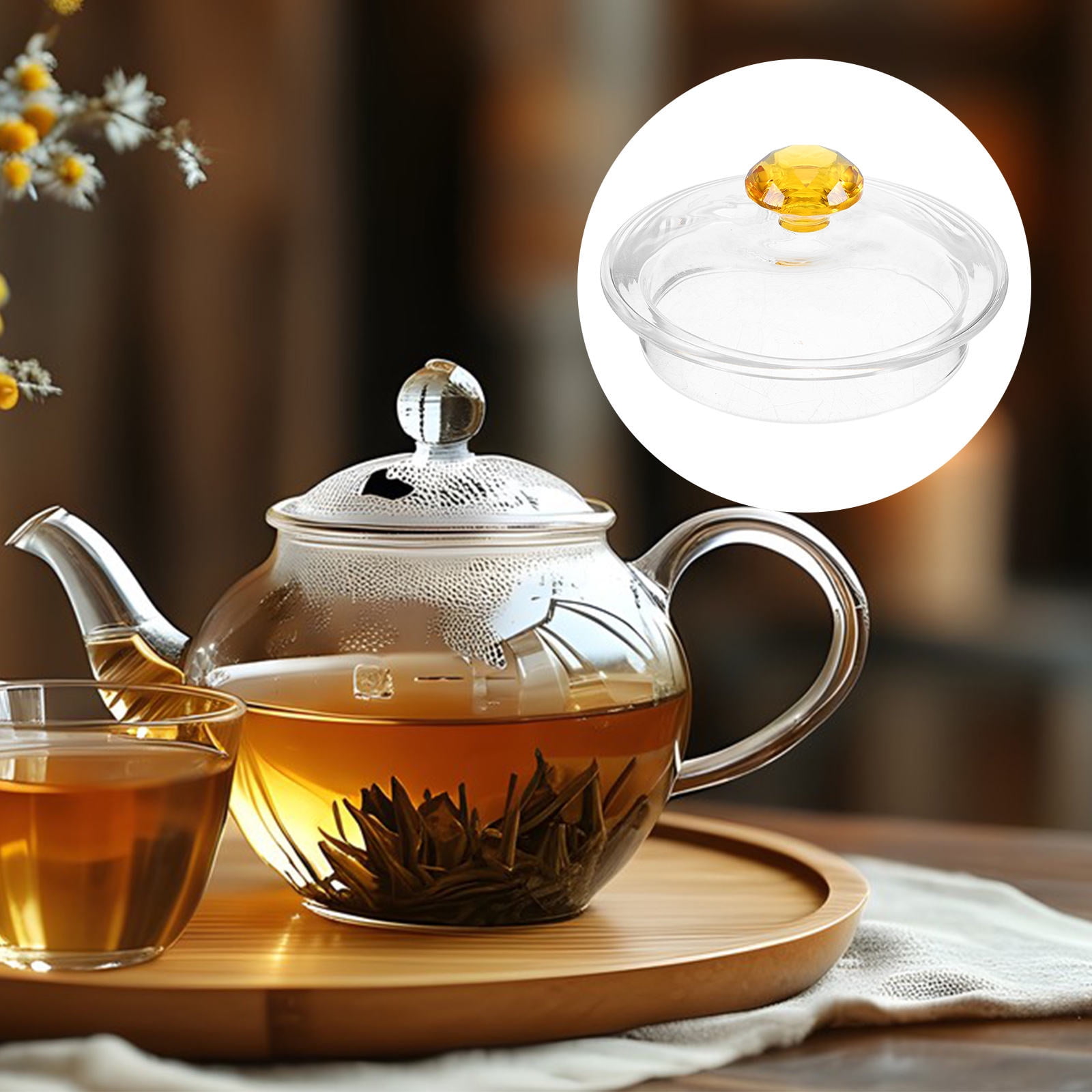 KONTONTY Replacement Glass Lid Clear Teapot Lid Tea Kettle Lid Water ...