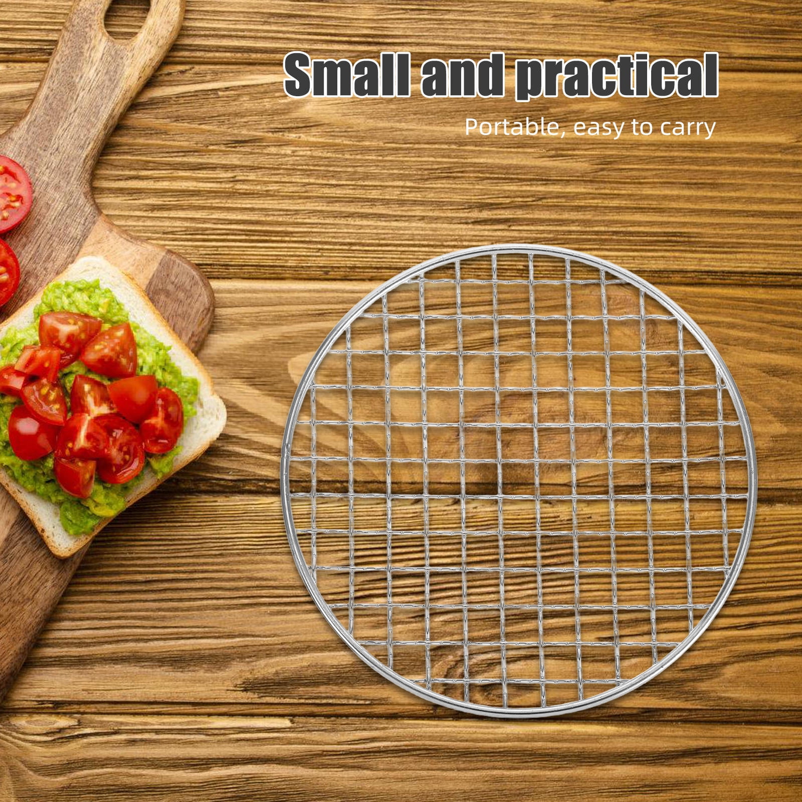 KONTONTY Round Barbecue Grill Grate For Outdoor Cooking Stainless Steel ...