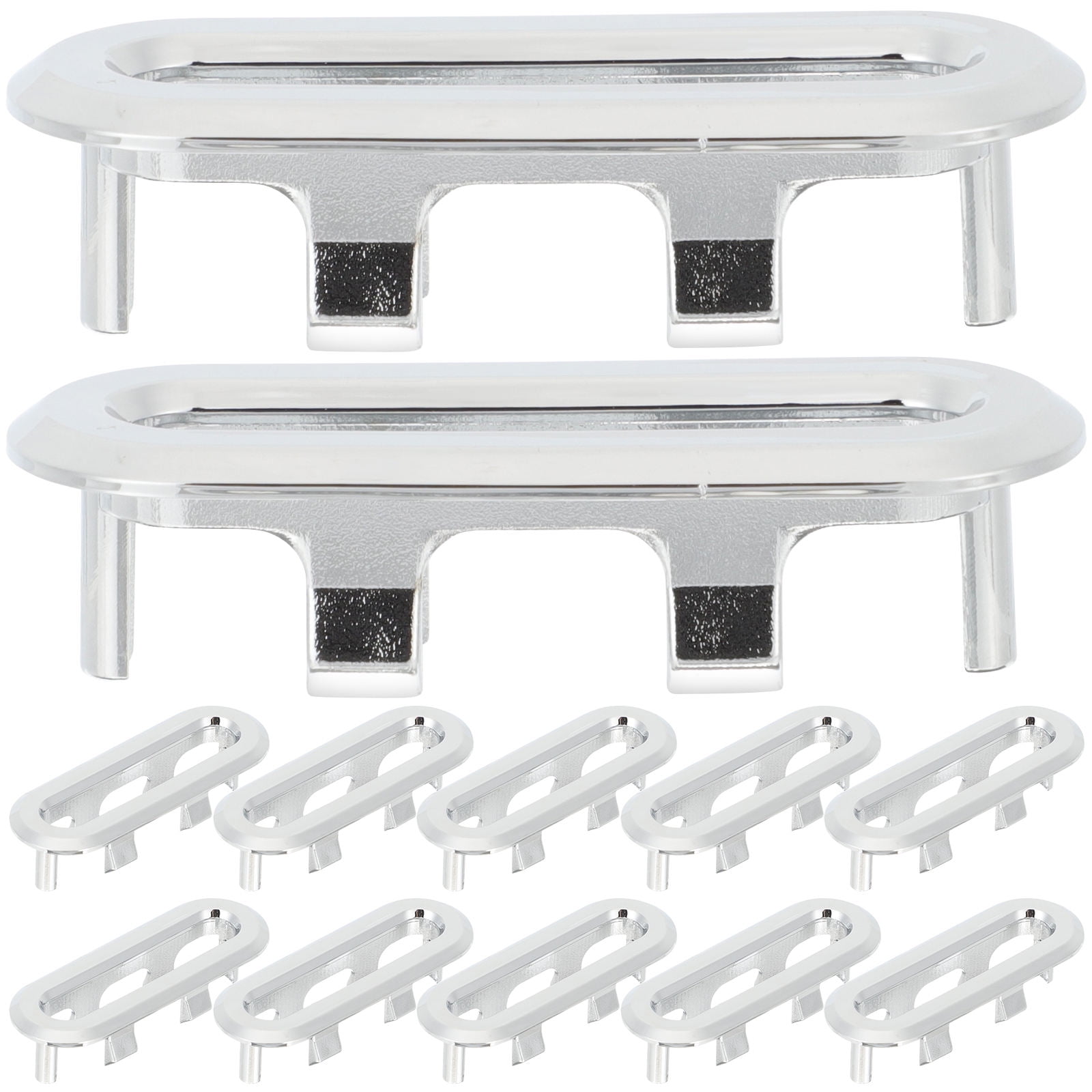 KONTONTY Sink Overflow Caps 12Pcs Silver for Commercial Use Prevent ...