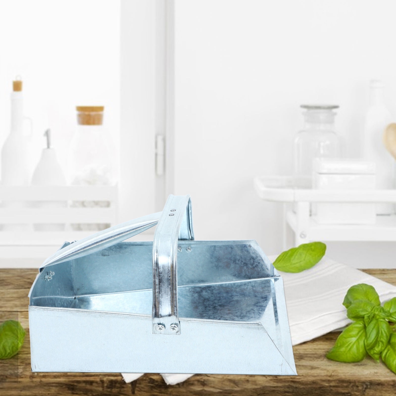 KONTONTY Small Desktop Dustpan Mini Table Dustpan Stainless Steel 1 Set ...