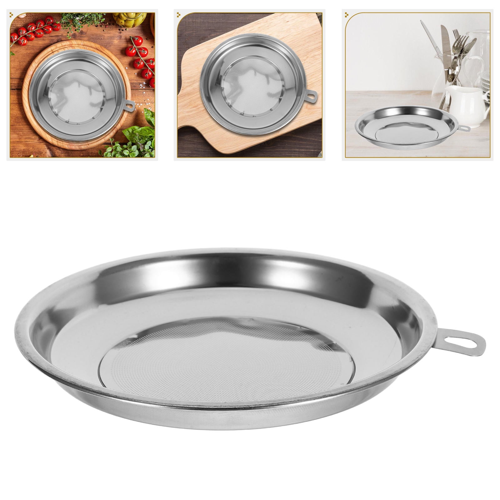 KONTONTY Stainless Steel Mesh Strainer Cooking Oil Skimmer For Pots Oil ...