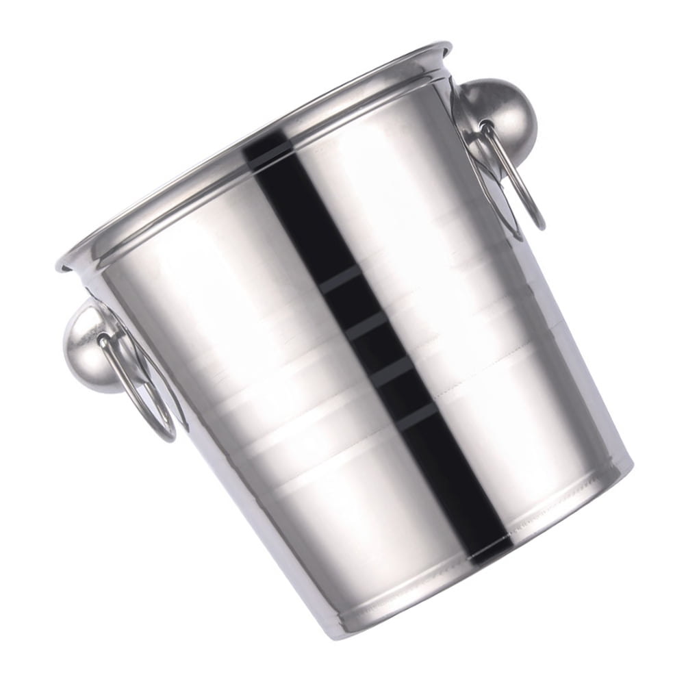 KONTONTY Sturdy Stainless Steel Ice Bucket for Kitchen Use Silver Color ...