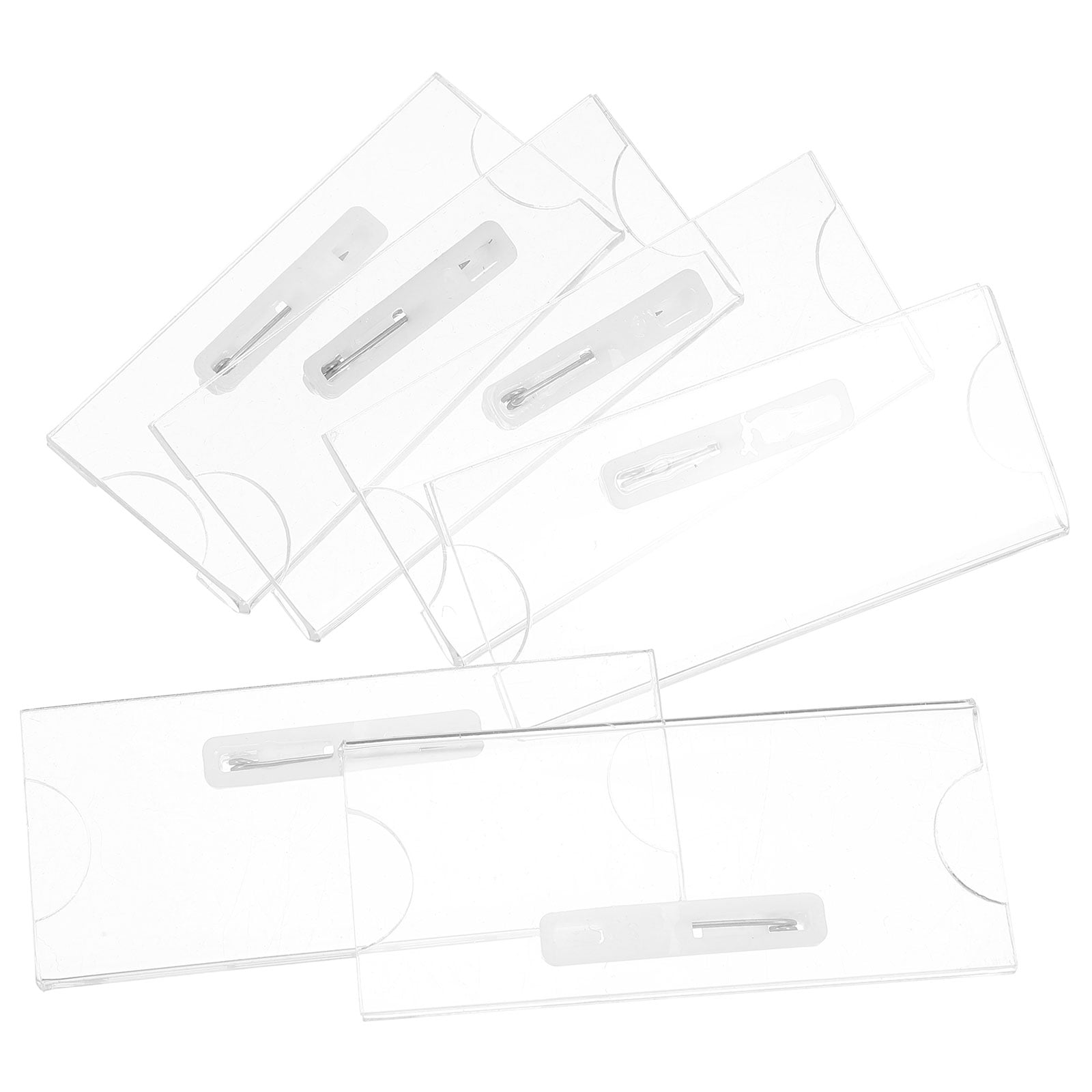 KONTONTY Transparent Acrylic Badge Holders Name Card Cases for School ...