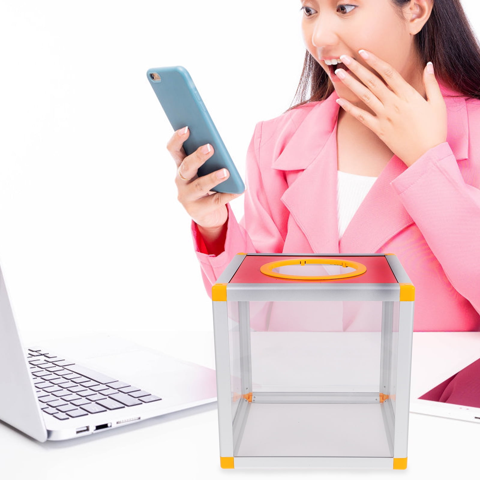 KONTONTY Transparent Ticket Holder Square Raffle Box Clear Ticket Box ...