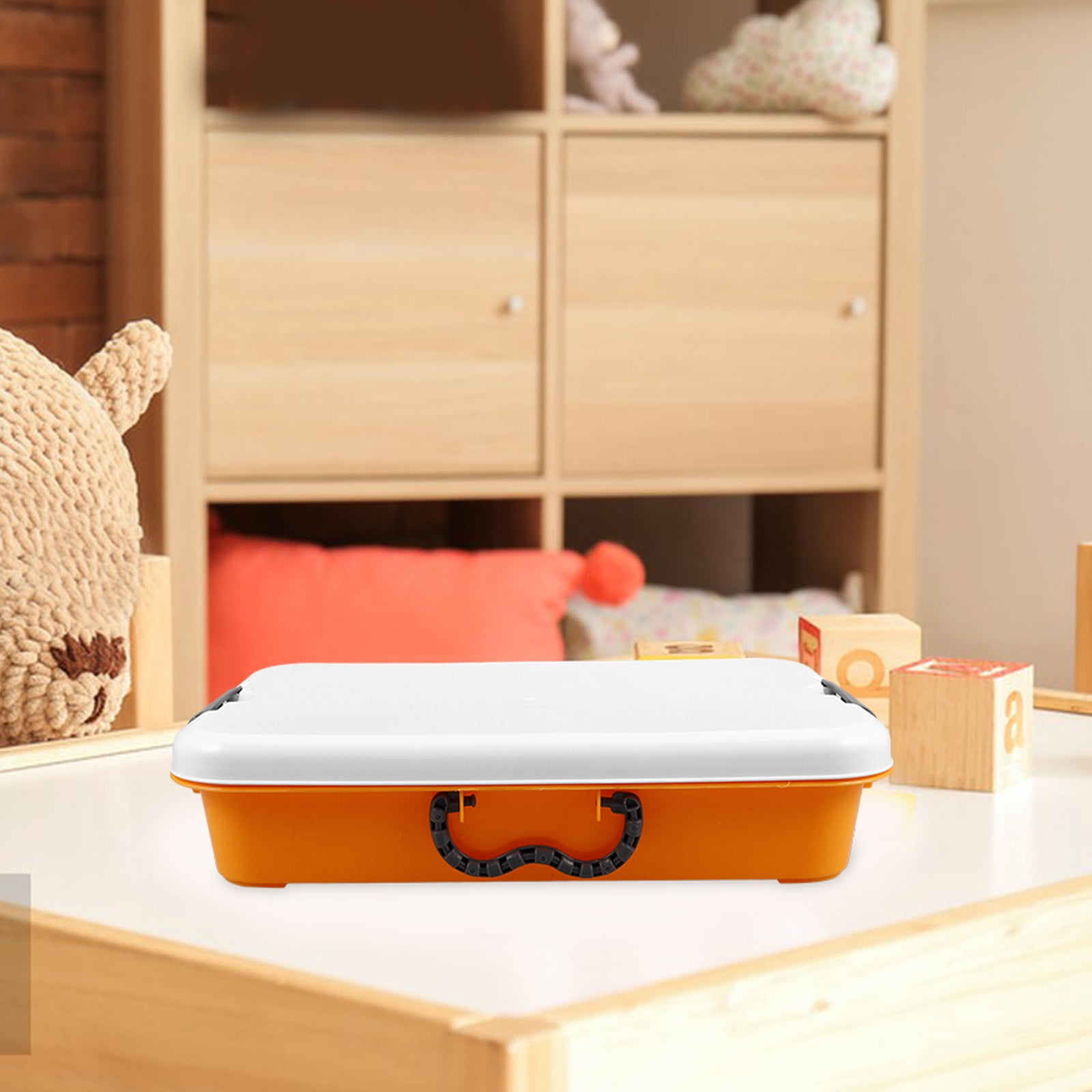 KONTONTY Versatile For Kids Craft Storage Bin With Lid Plastic Sand Box ...