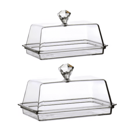 KONTONTY Vintage Butter Dish Cute Decorative Butter Holder Transparent ...