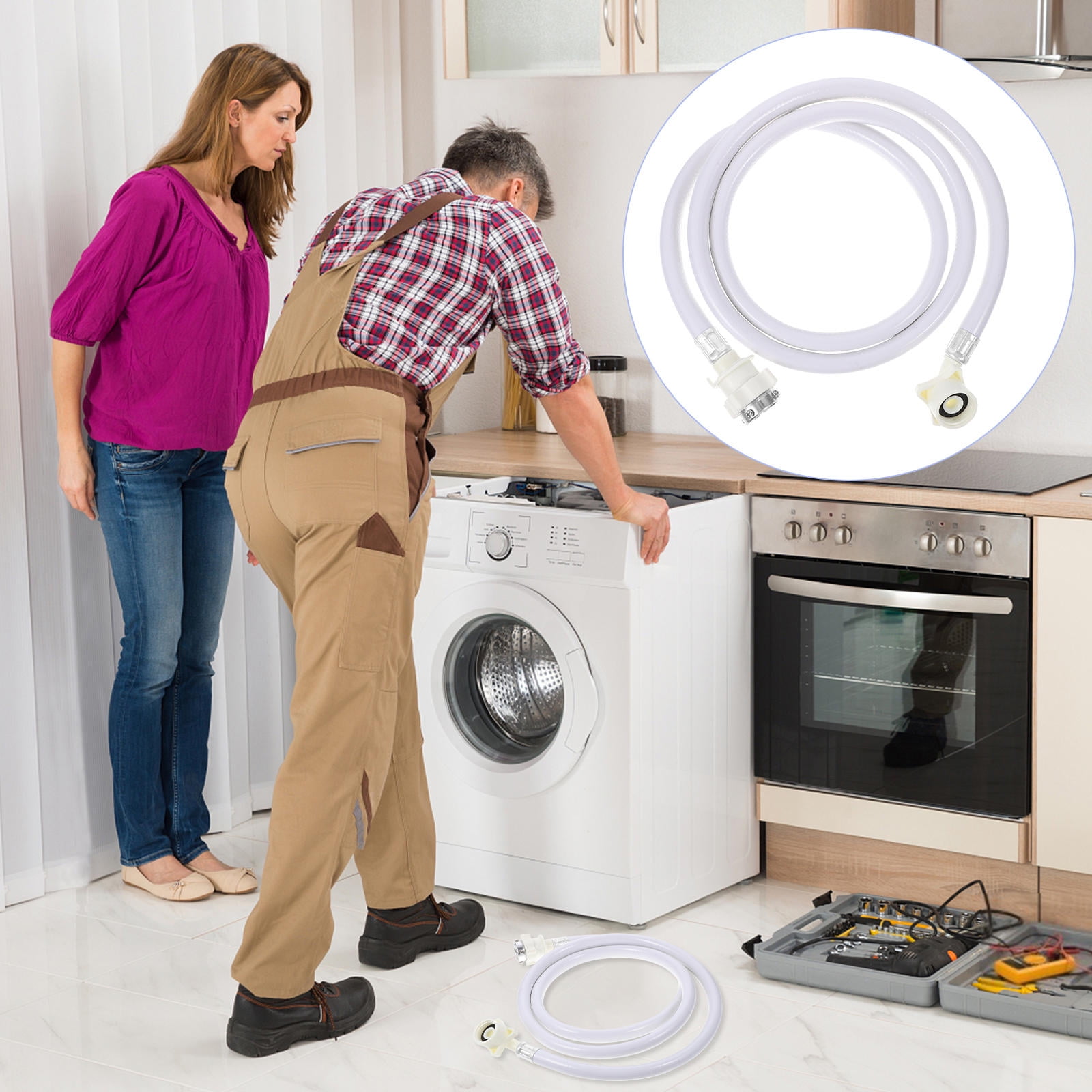 KONTONTY Washer Hoses Washing Machine Inlet Pipe for Laundry Extension ...