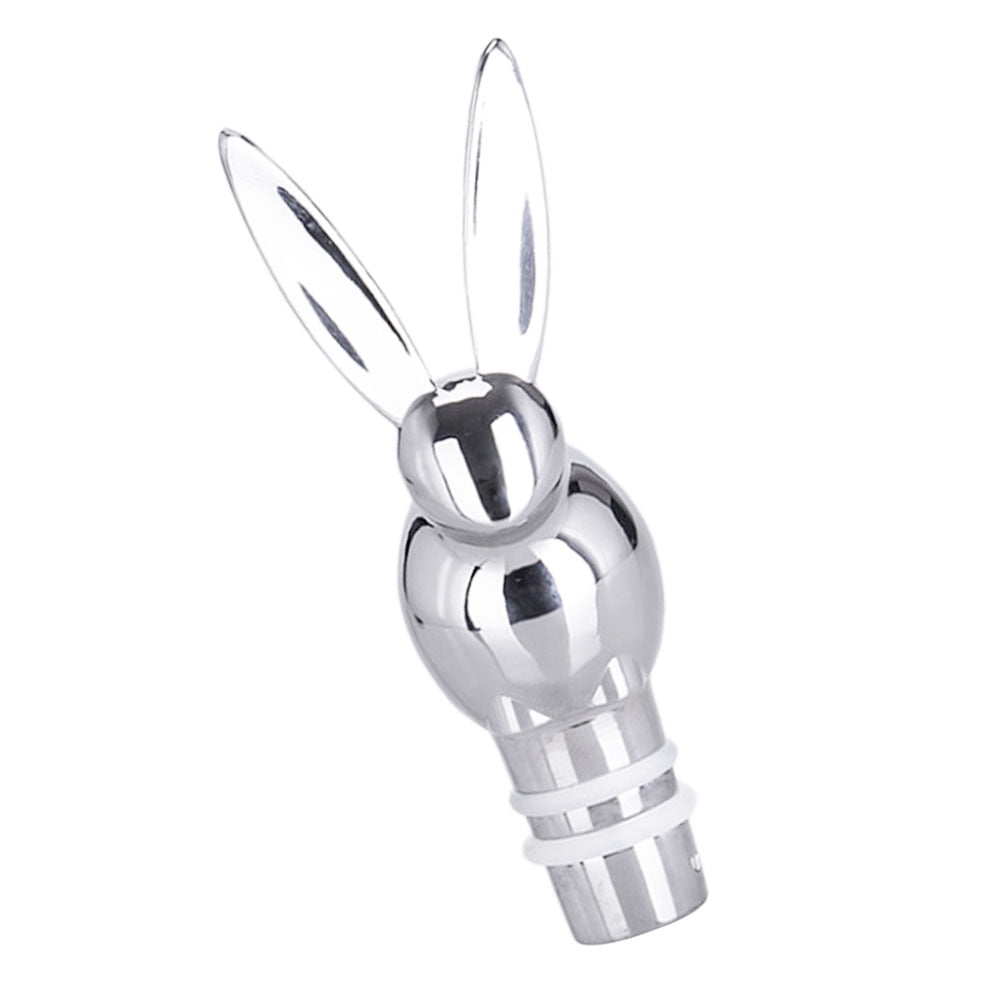 KONTONTY Silver Zinc Alloy Rabbit Head Wine Stoppers Airtight Seal for ...
