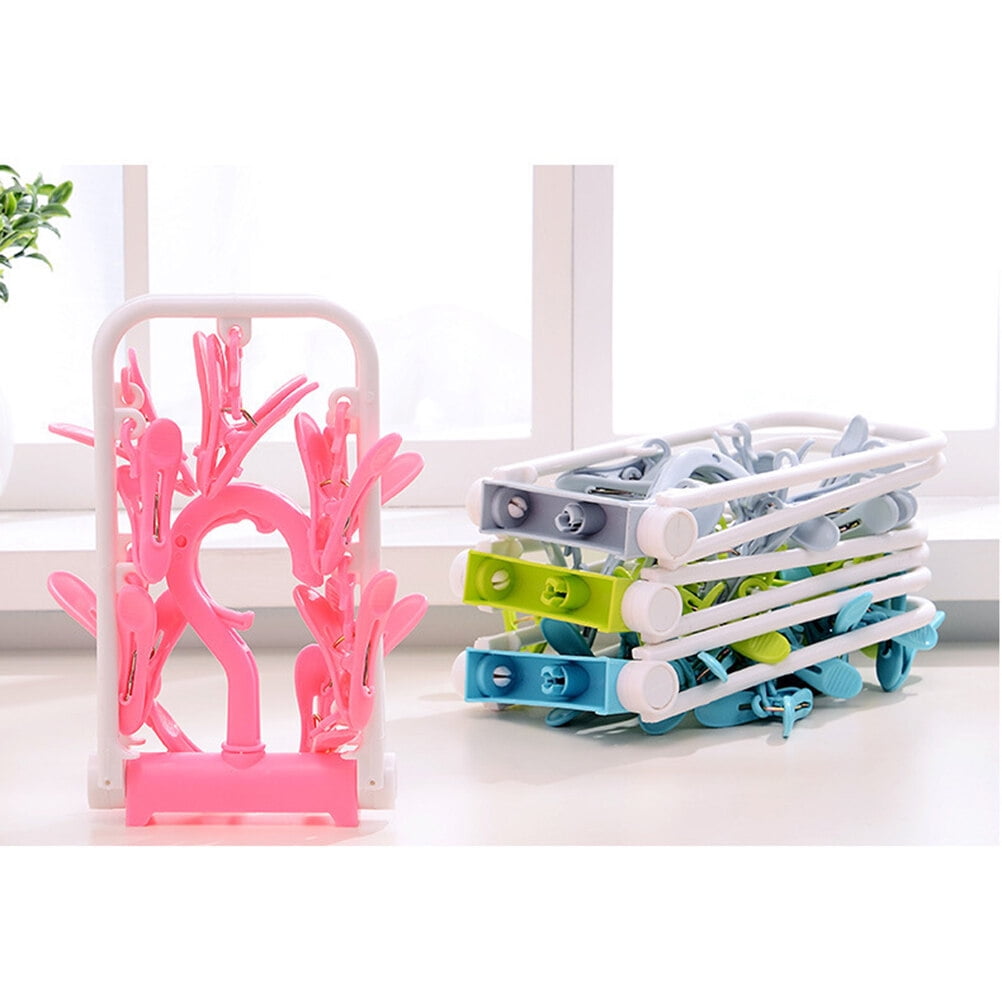 KONTONTY Windproof Drying Rack Washing Line Hooks Drip Laundry Hanger ...