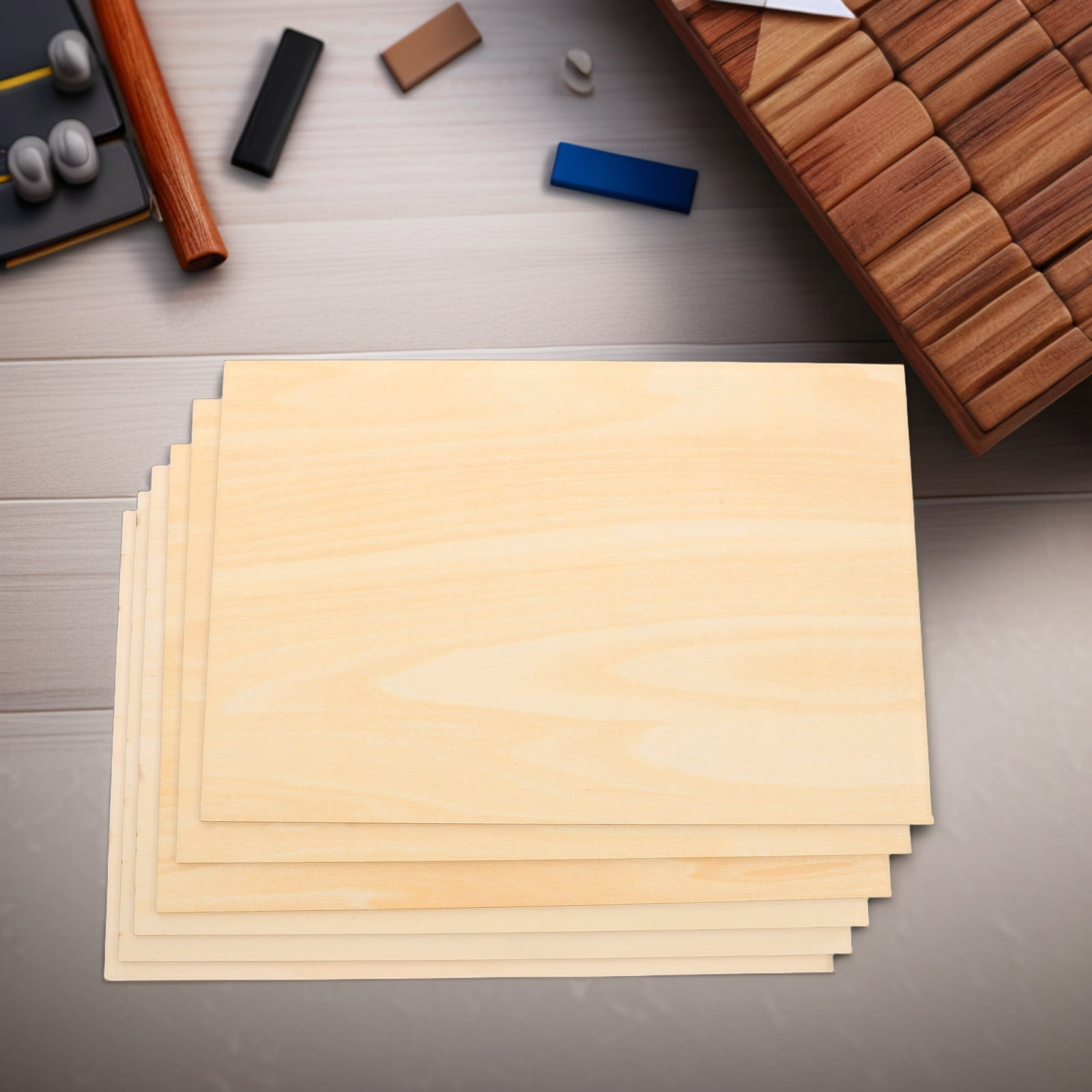 KONTONTY Wooden Boards for Crafts Beige Unfinished Wood Sheets Ideal ...