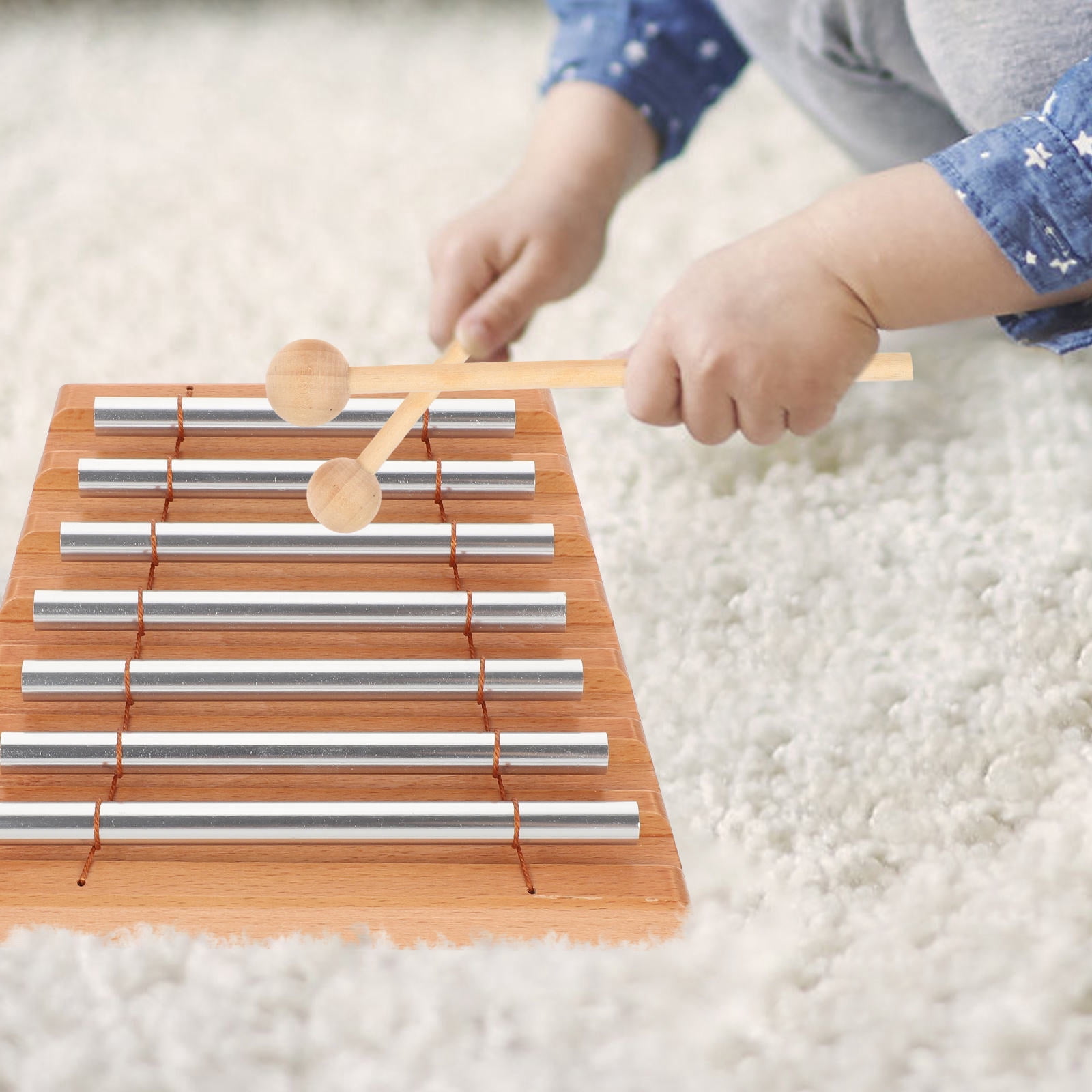 KONTONTY Wooden Chime Instruments Educational Music Toys For Boys And ...