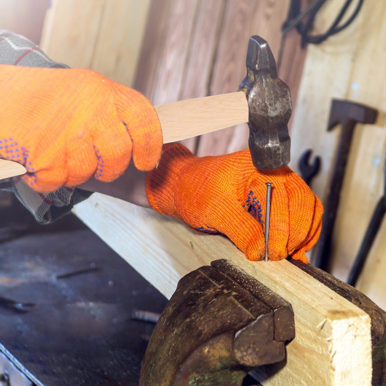 KONTONTY Wooden Hammer Handle Replacement for Small Hammer Use Crafted ...