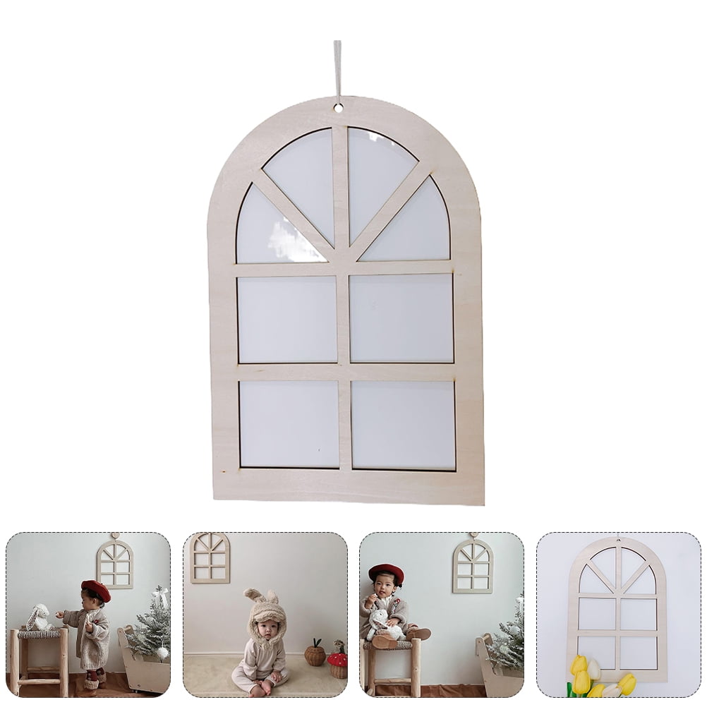 KONTONTY Wooden Hollow Window Wall Decoration for Baby Room Nursery ...