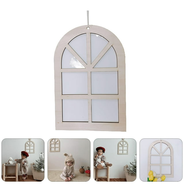KONTONTY Wooden Hollow Window Wall Decoration for Baby Room Nursery ...