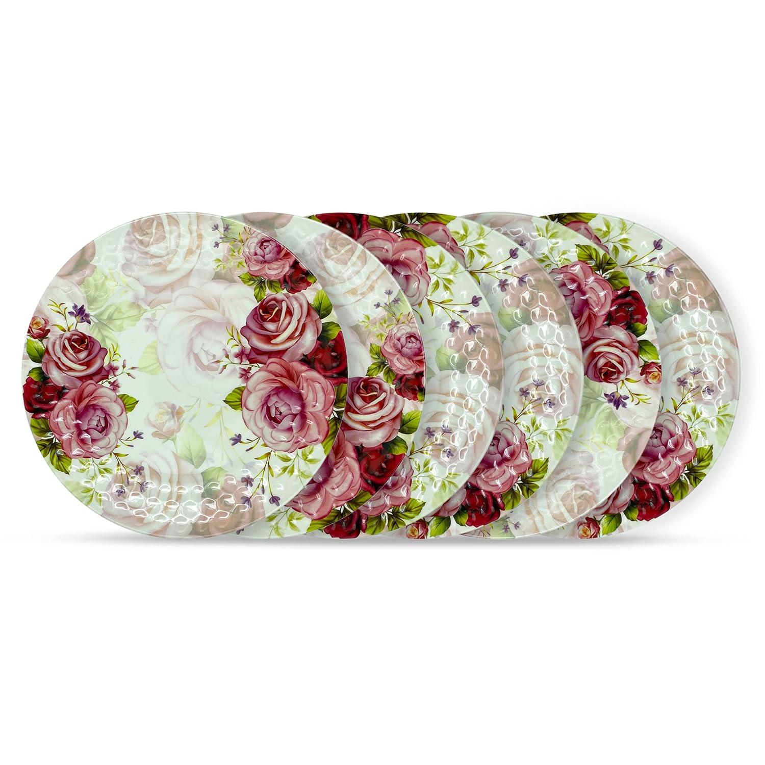KONVIO Melamine Dinner HalfQuarter Plates Set of 6 Unbreakable Plates 6 ...