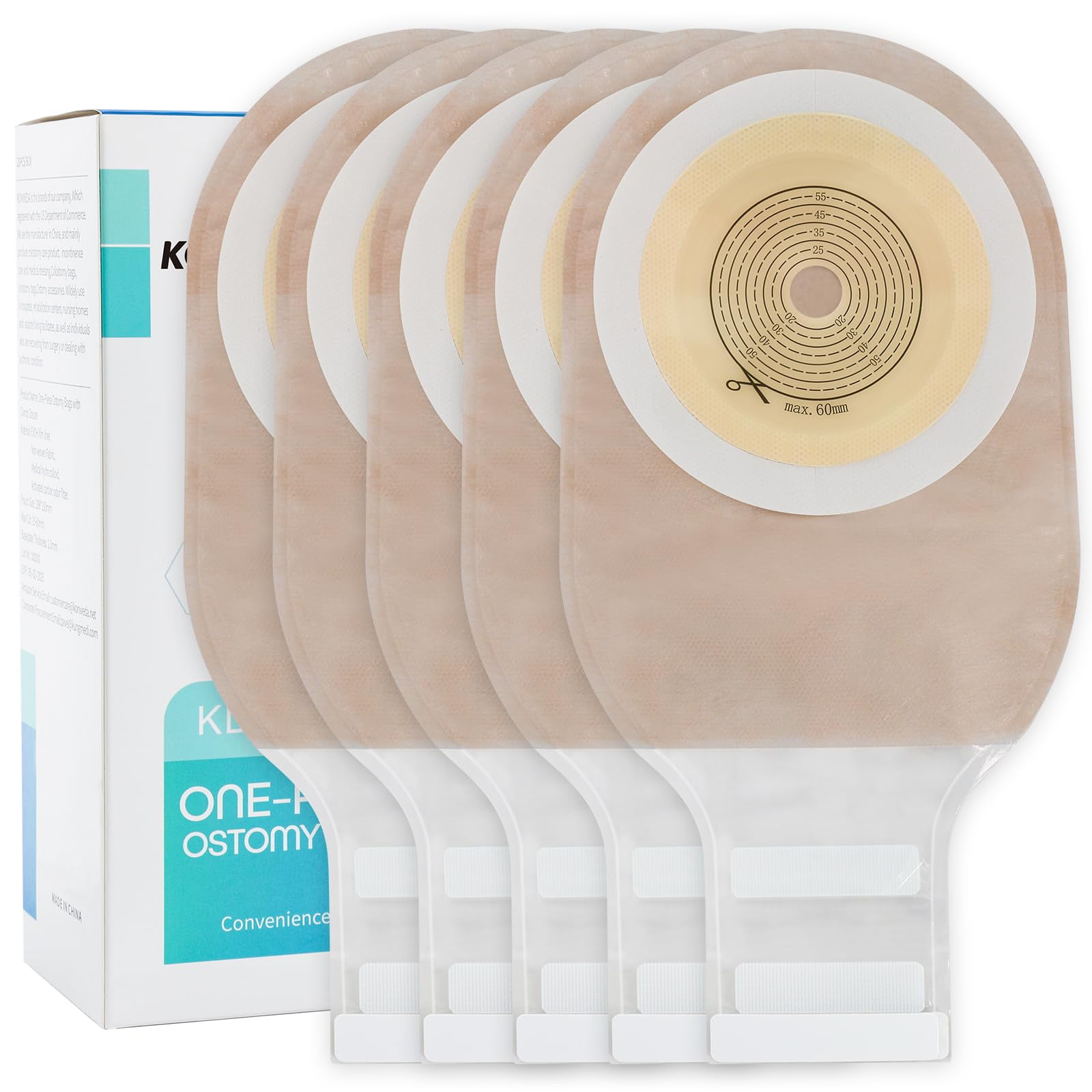Konweda 20 Pcs Colostomy Bags Ostomy Supplies One Piece Drainable