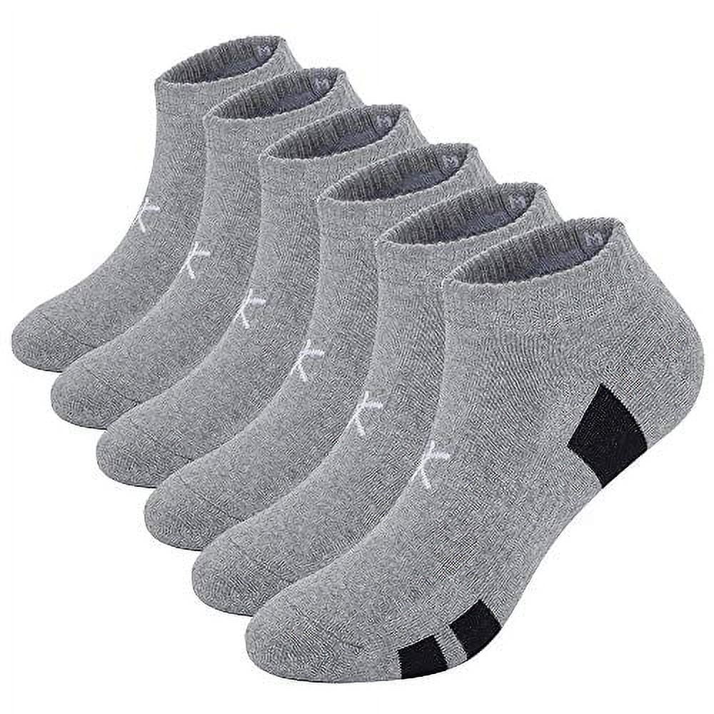 KONY Women's 6 Pairs Thick Cotton Cushioned Low Cut Ankle Grey Athletic ...