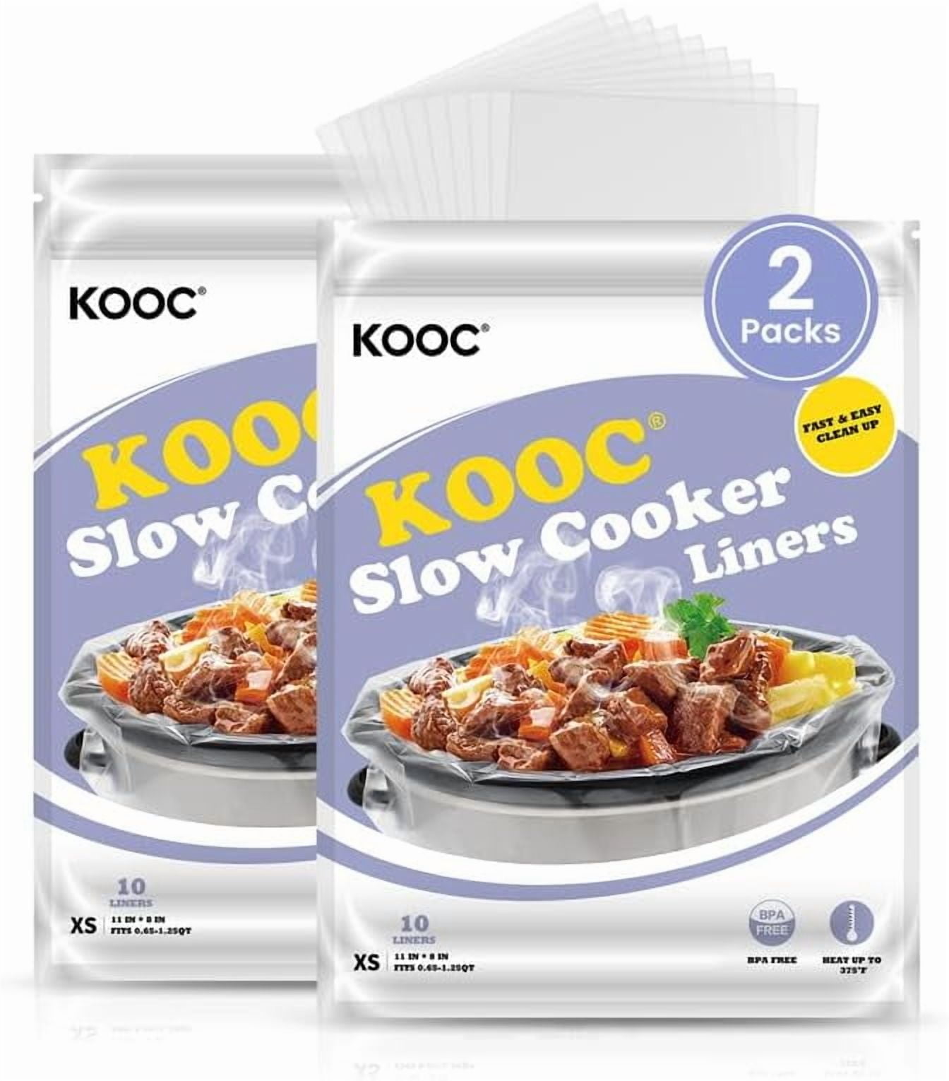 KOOC Slow Cooker Liners 8"x11" 20 Count Mini Size Disposable Pot Liners ...
