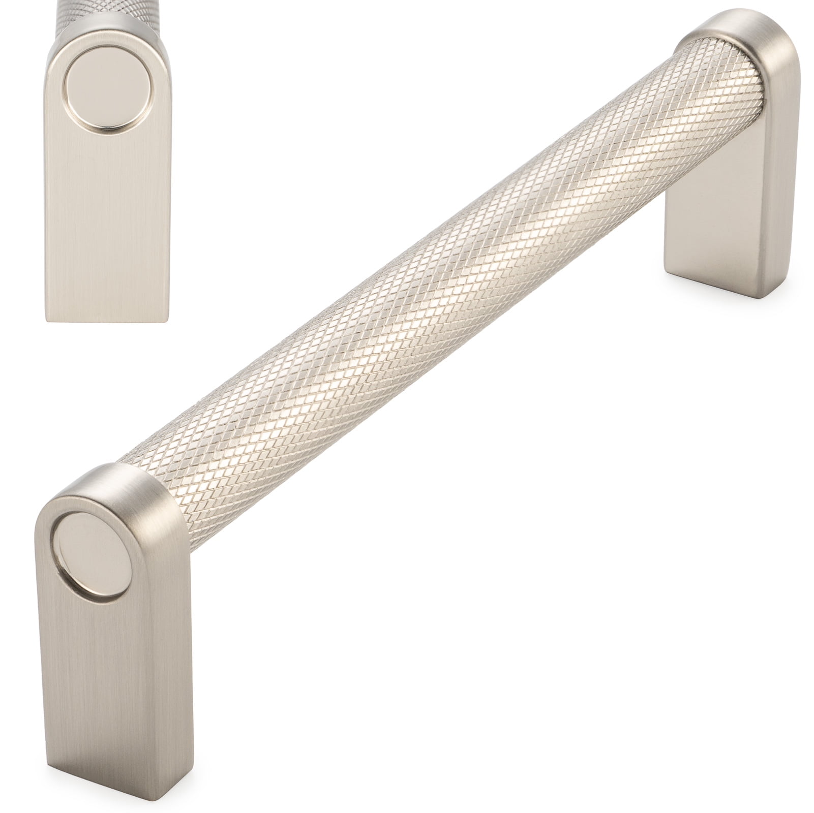 KOOFIZO 10 Pack Cabinet Knurled Pull - Brushed Nickel Furniture Handle ...