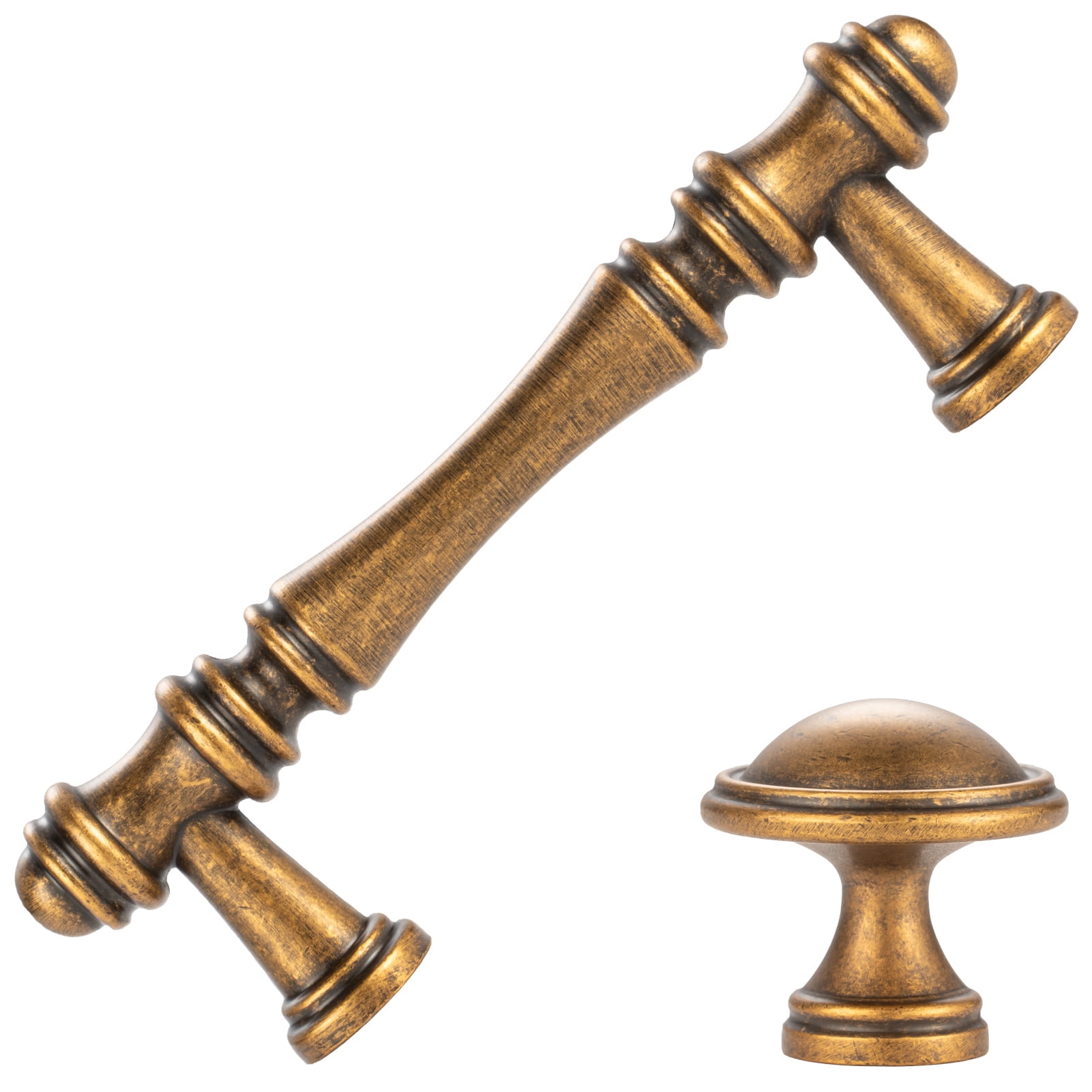 KOOFIZO 10 Pack Classical Cabinet Pull - Antique Brass Furniture Handle ...