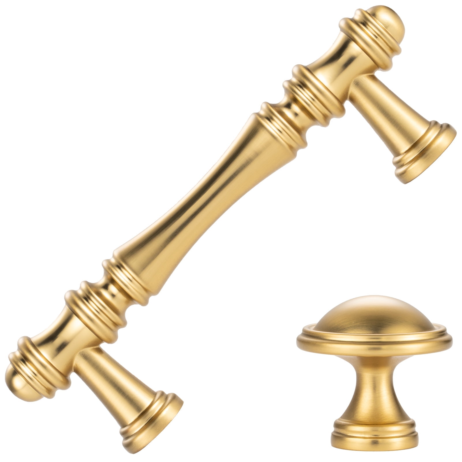 KOOFIZO 10 Pack Classical Cabinet Pull - Brushed Gold Furniture Handle ...