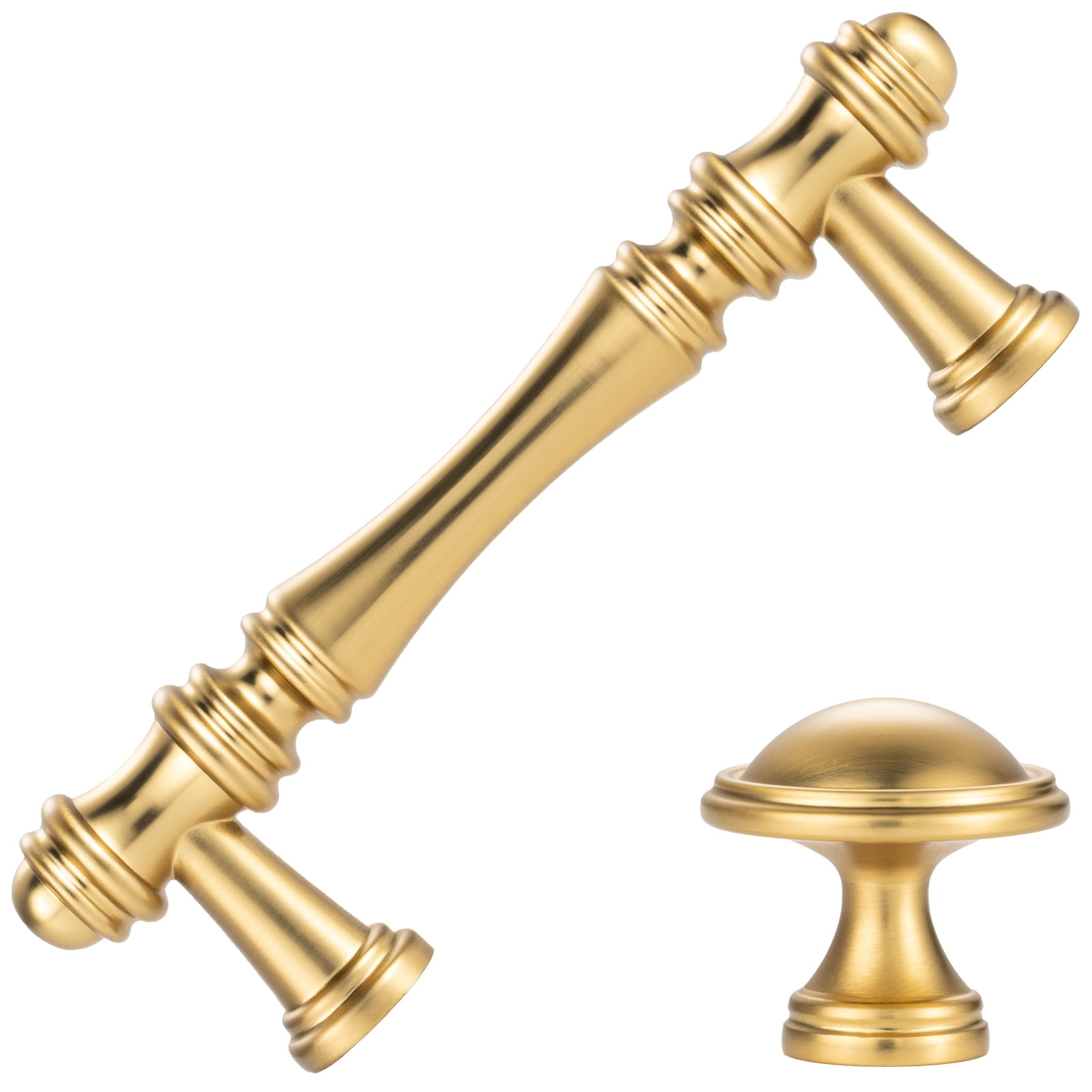 KOOFIZO 10 Pack Classical Cabinet Pull - Brushed Gold Furniture Handle ...