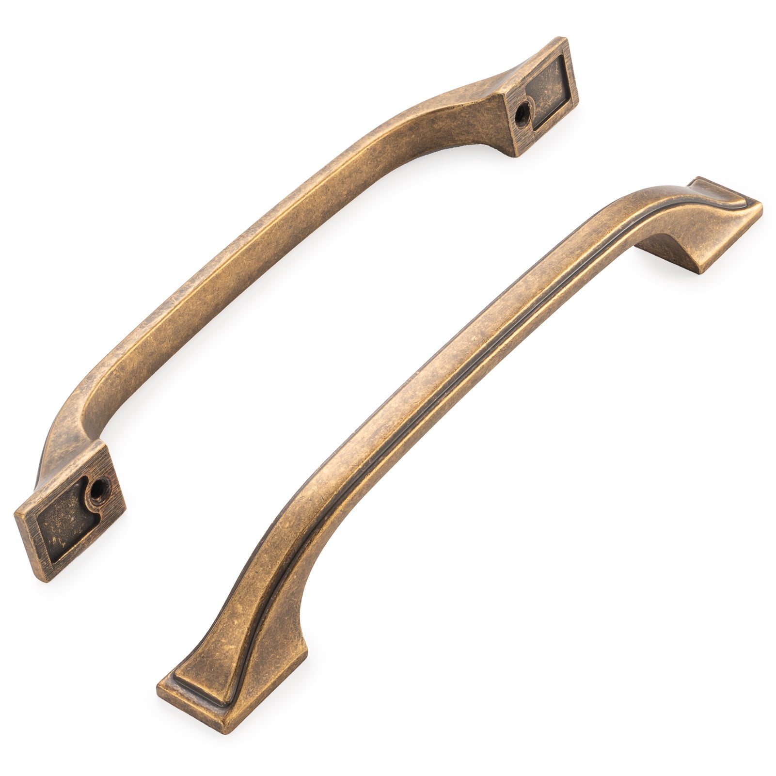 KOOFIZO 10 Pack Square Foot Craftsman Cabinet Bow Pull - Antique Brass ...