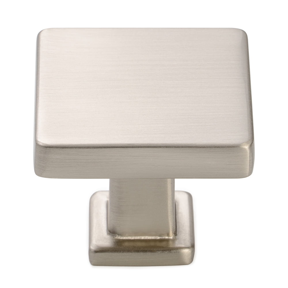 KOOFIZO 10 Pack Square Top & Base Cabinet Knob - Brushed Nickel Pull ...