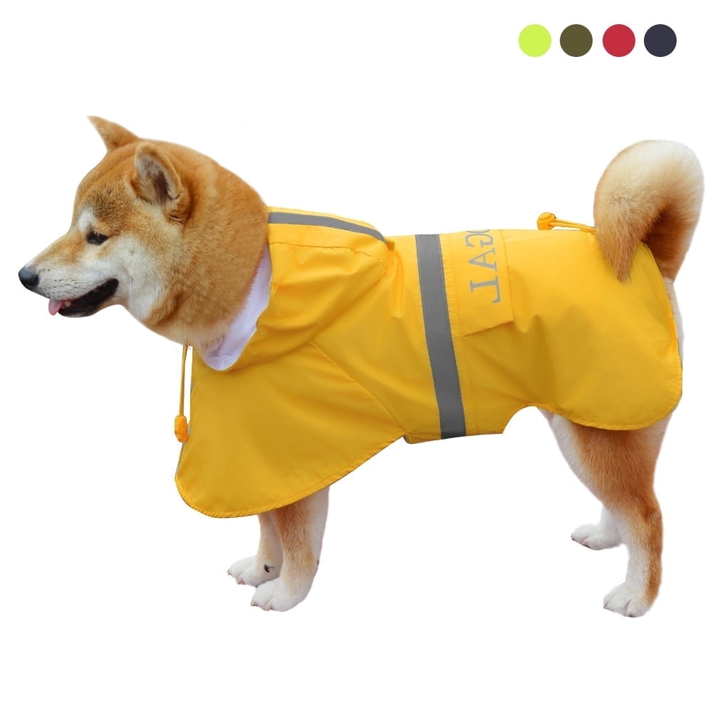 KOOGAL Hooded Dog Raincoat Apparel Poncho Waterproof Dog Clothes Pet ...
