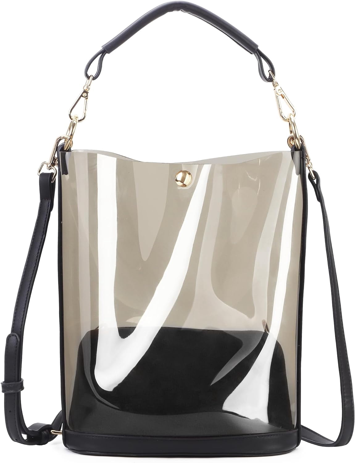 KOOIJNKO Semi-Clear Handbags, Jelly Transparent Clear Beach Shoulder ...