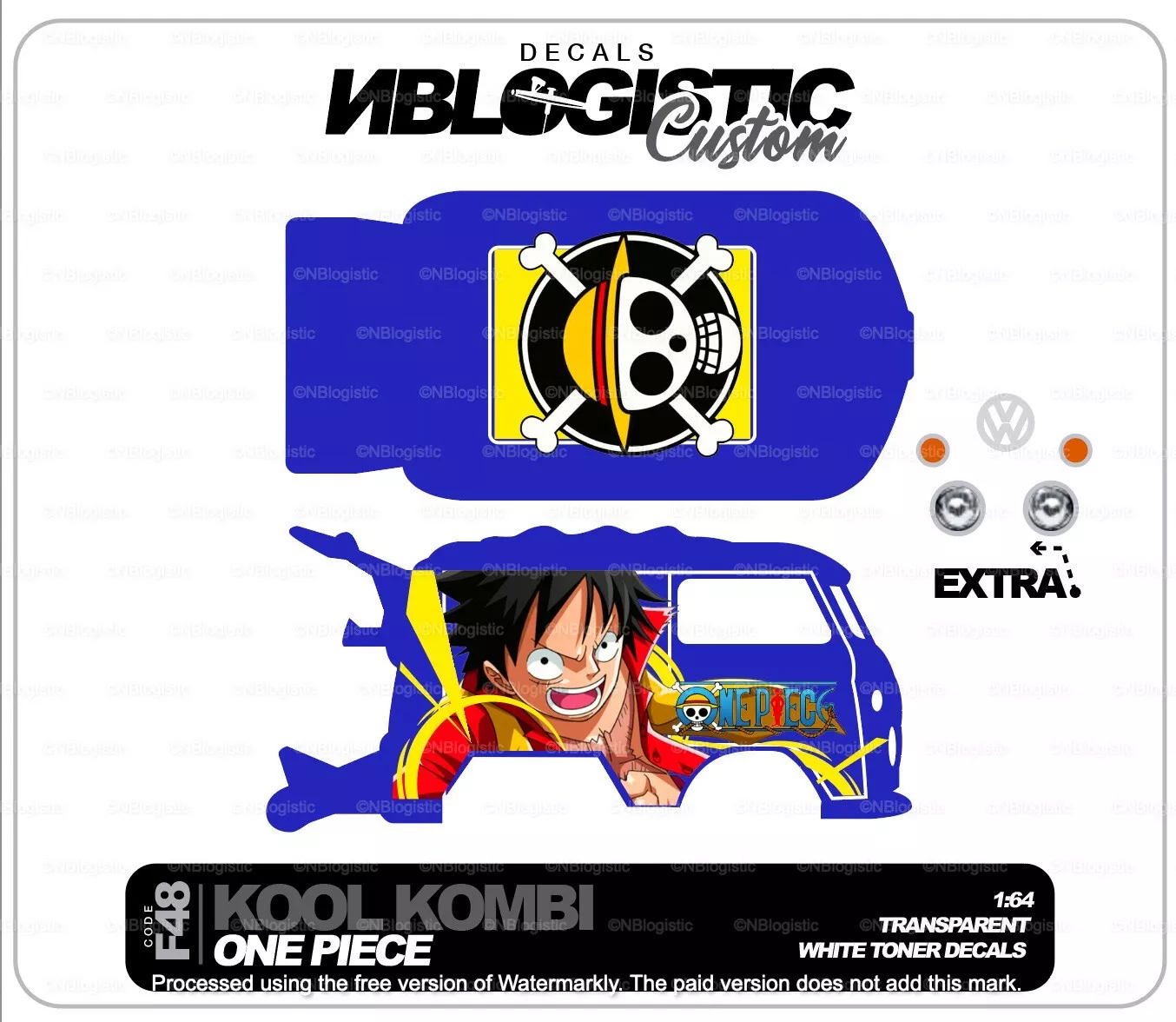 KOOL KOMBI Custom Universal WaterSlide Decal for hot wheels 1/64 Scale ...