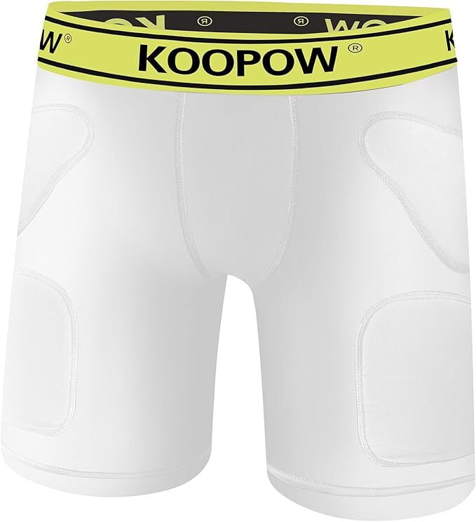 KOOPOW Youth Boys Padded Compression Sliding Shorts, 4-Point Impact ...