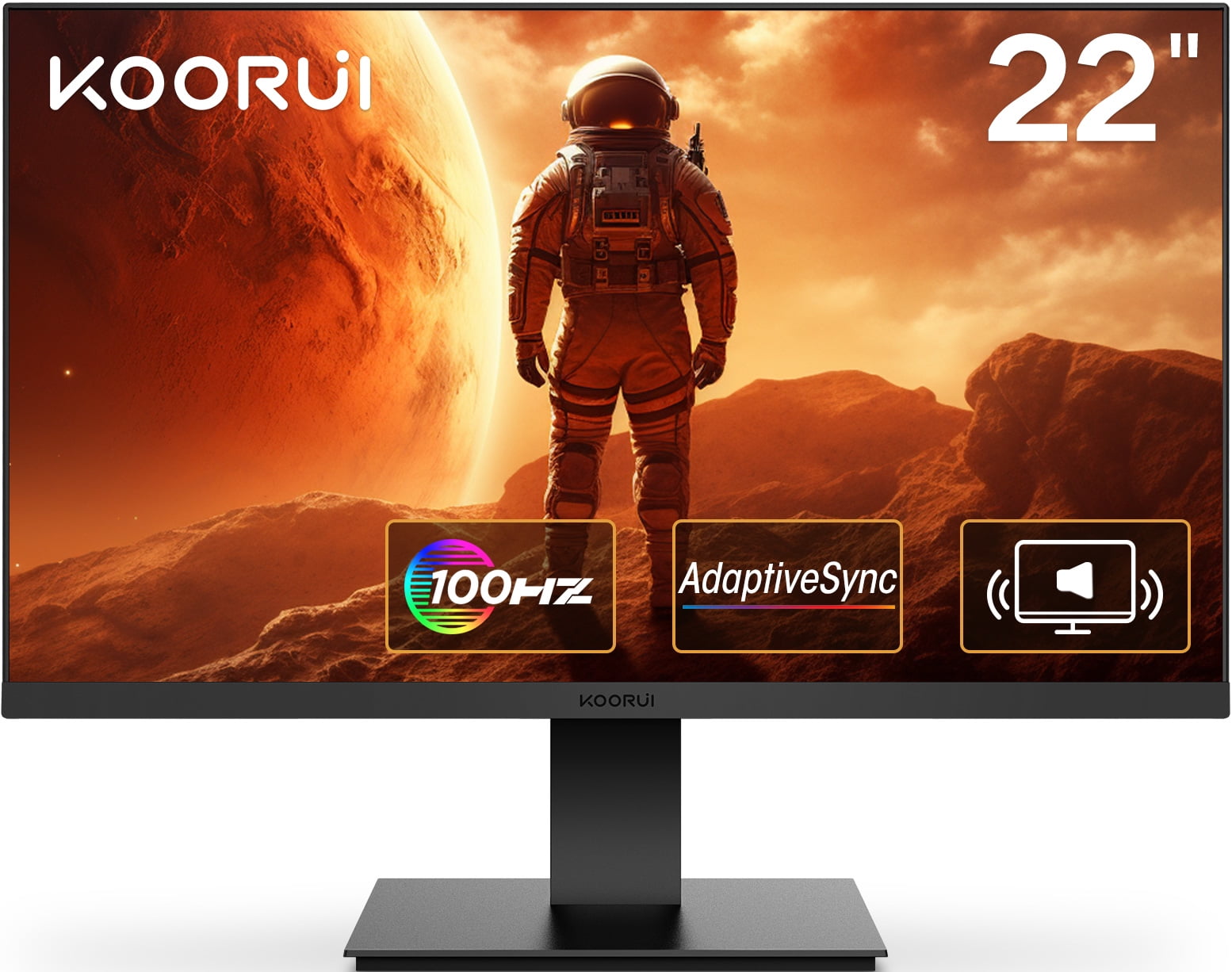 KOORUI 22 inch Computer Monitor,100Hz FHD 1080P PC Desktop Gaming ...