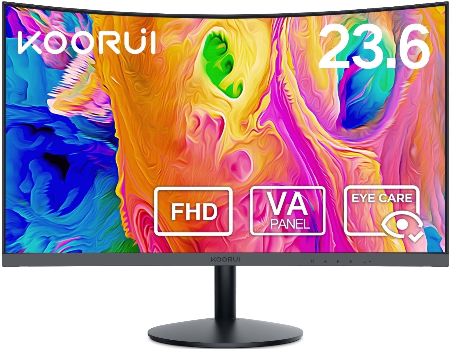 KOORUI 23.6 inch Curved Gaming Monitor, FHD 1080P 60Hz Wide PC Display ...