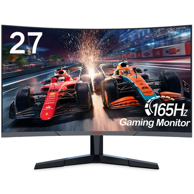 KOORUI 27 inch Curved Gaming Monitor, 165Hz FHD Computer Monitors, 100% ...