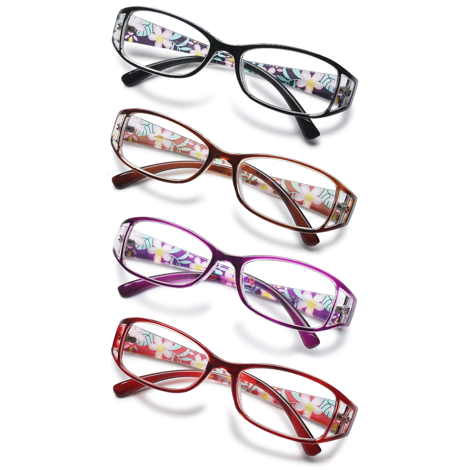 KOOSUFA 4 Pack Womens Floral Color Reading Glasses 4.00 Quality ...