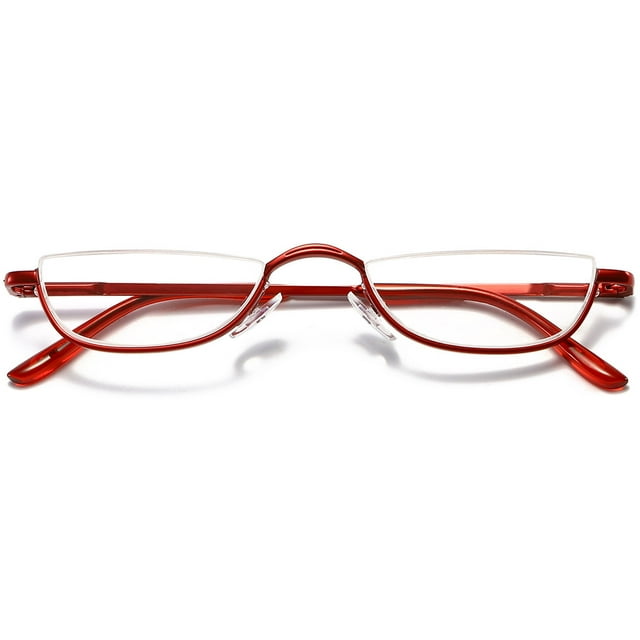 KOOSUFA Half Metal Moon Reading Glasses +2.5 Spring Hinge Half Frame ...