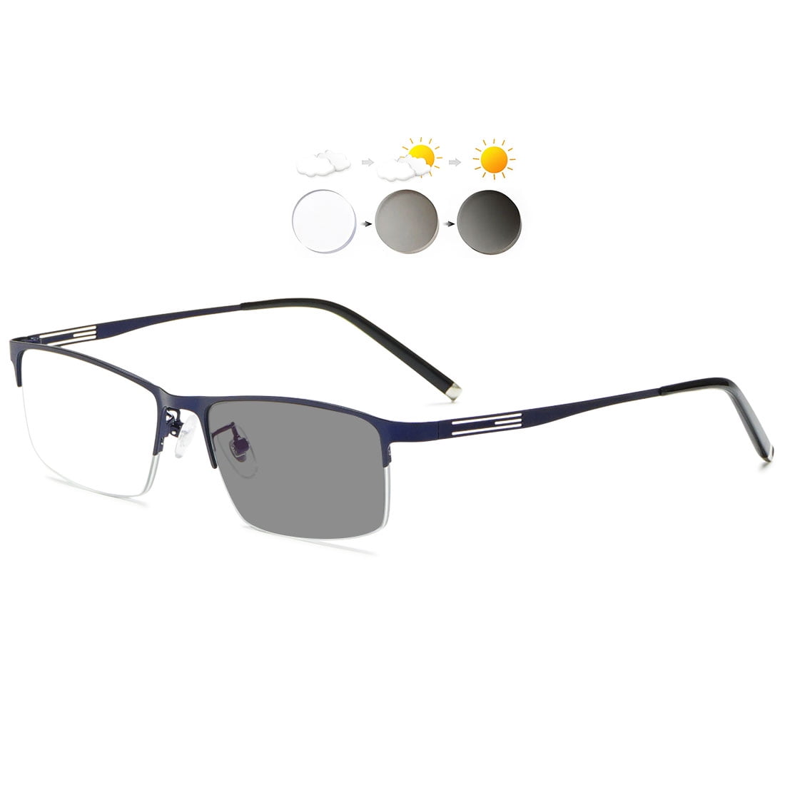 KOOSUFA Mens Photochromic Reading Glasses 1.0 Sun Readers Eyeglasses ...