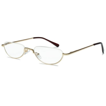 KOOSUFA Half Metal Moon Reading Glasses +2.5 Spring Hinge Half Frame ...