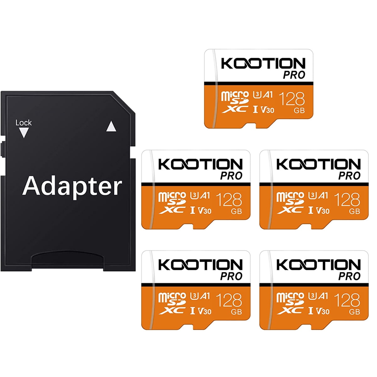 KOOTION 128GB Micro SD Card, Pack of 5, U3, 4K High-Speed Memory Card ...