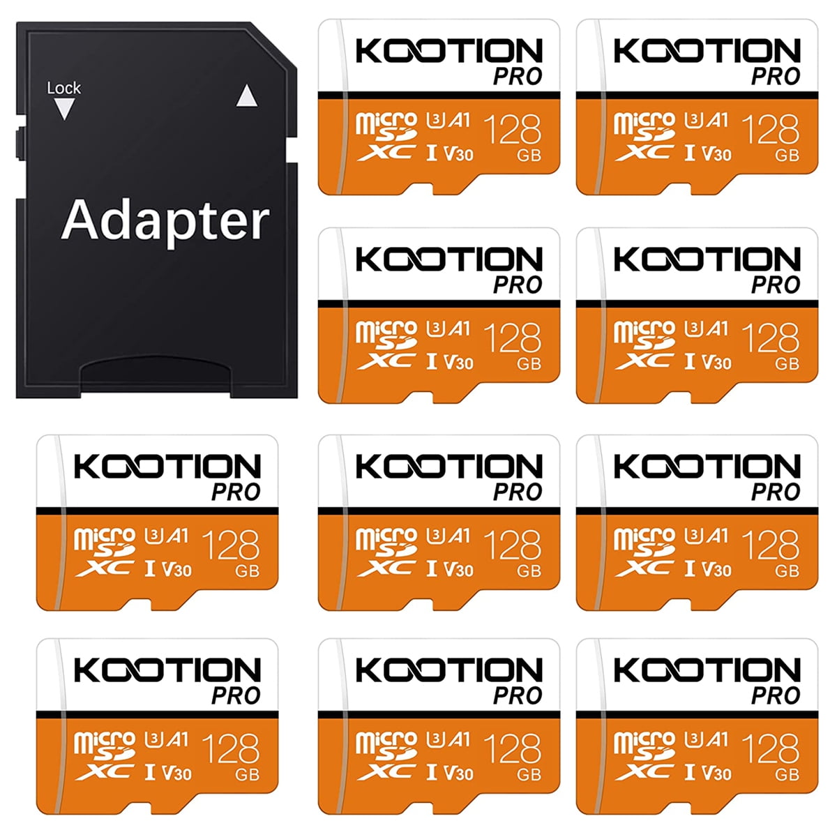 KOOTION 10 Pack 128GB Micro SD Card V30 U3 High Speed 4K Memory for ...