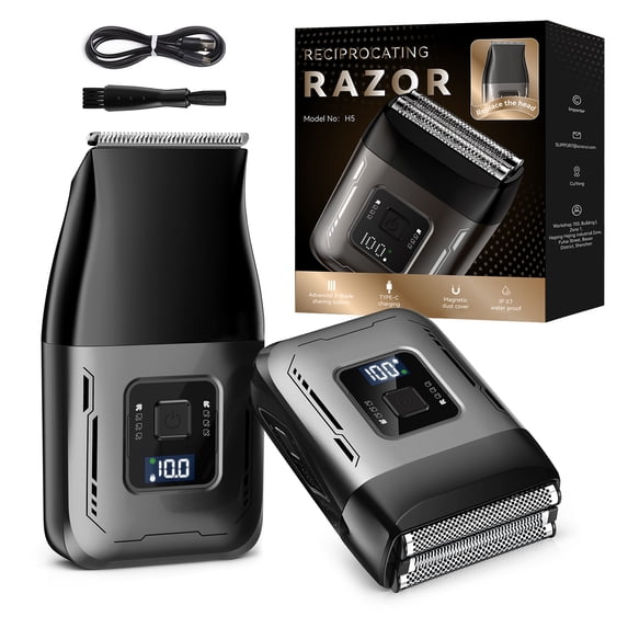 Nogroa Electric Shaver for Men: Replaceable 2 in 1 Shaver Trimmer ...