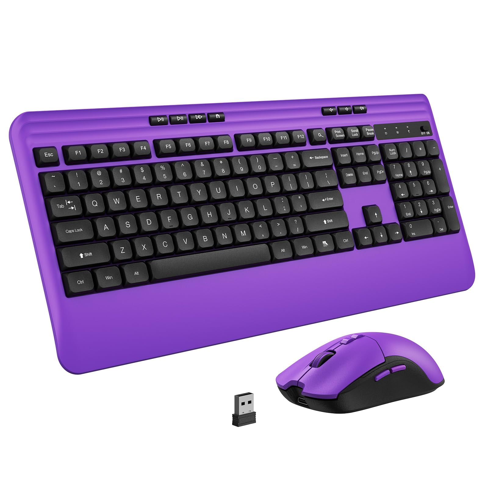 KOPJIPPOM Wireless Keyboard and Mouse Set with Quiet Keys, 2.4G Full ...