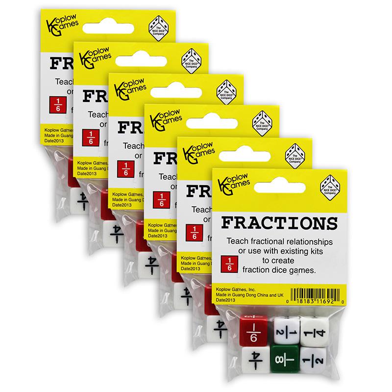 Koplow Games Math Dice Fraction Games for Preschool Classroom - Walmart ...