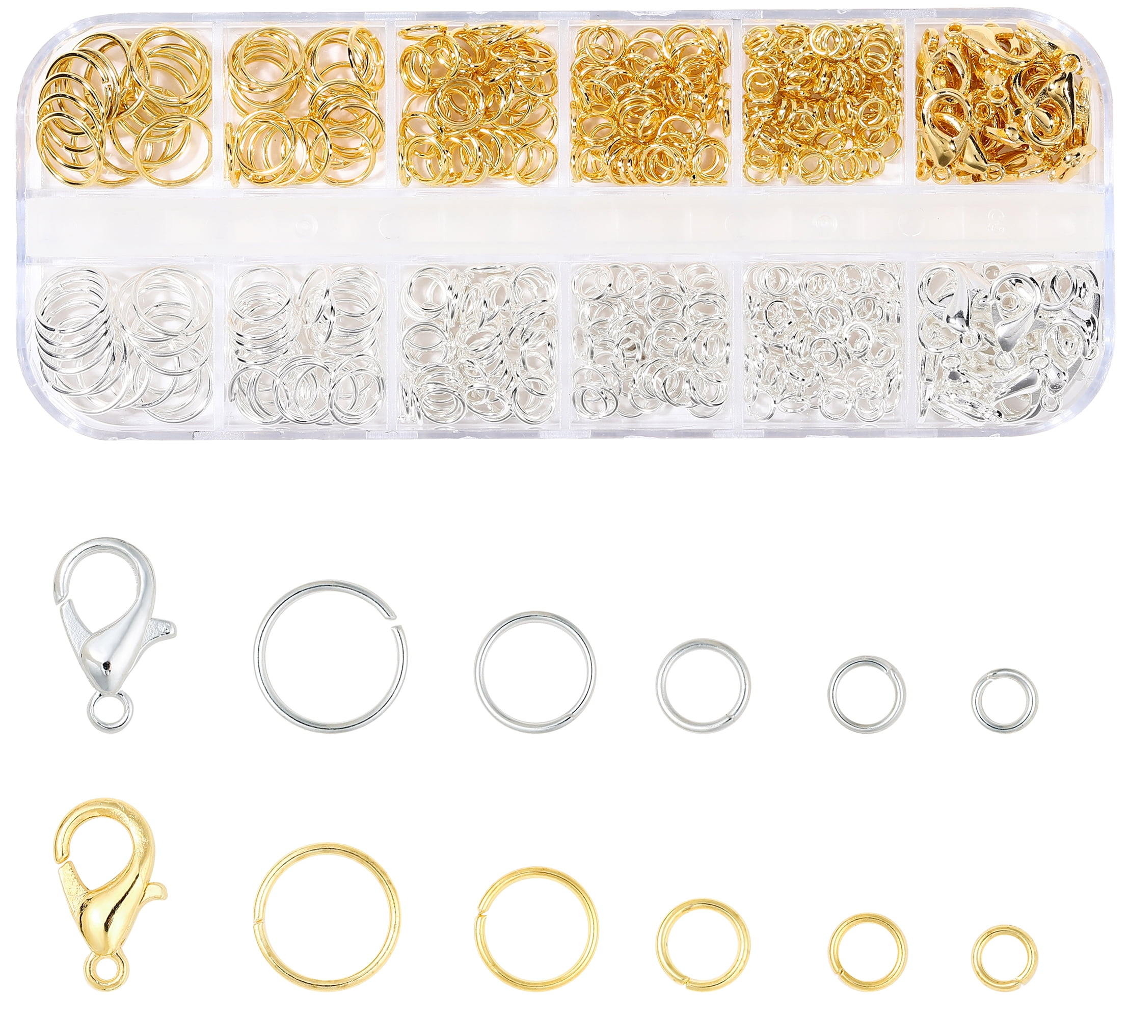 KOPOX 5 Sizes Silver and Gold Open Jump Rings, 500PCS O Rings and ...