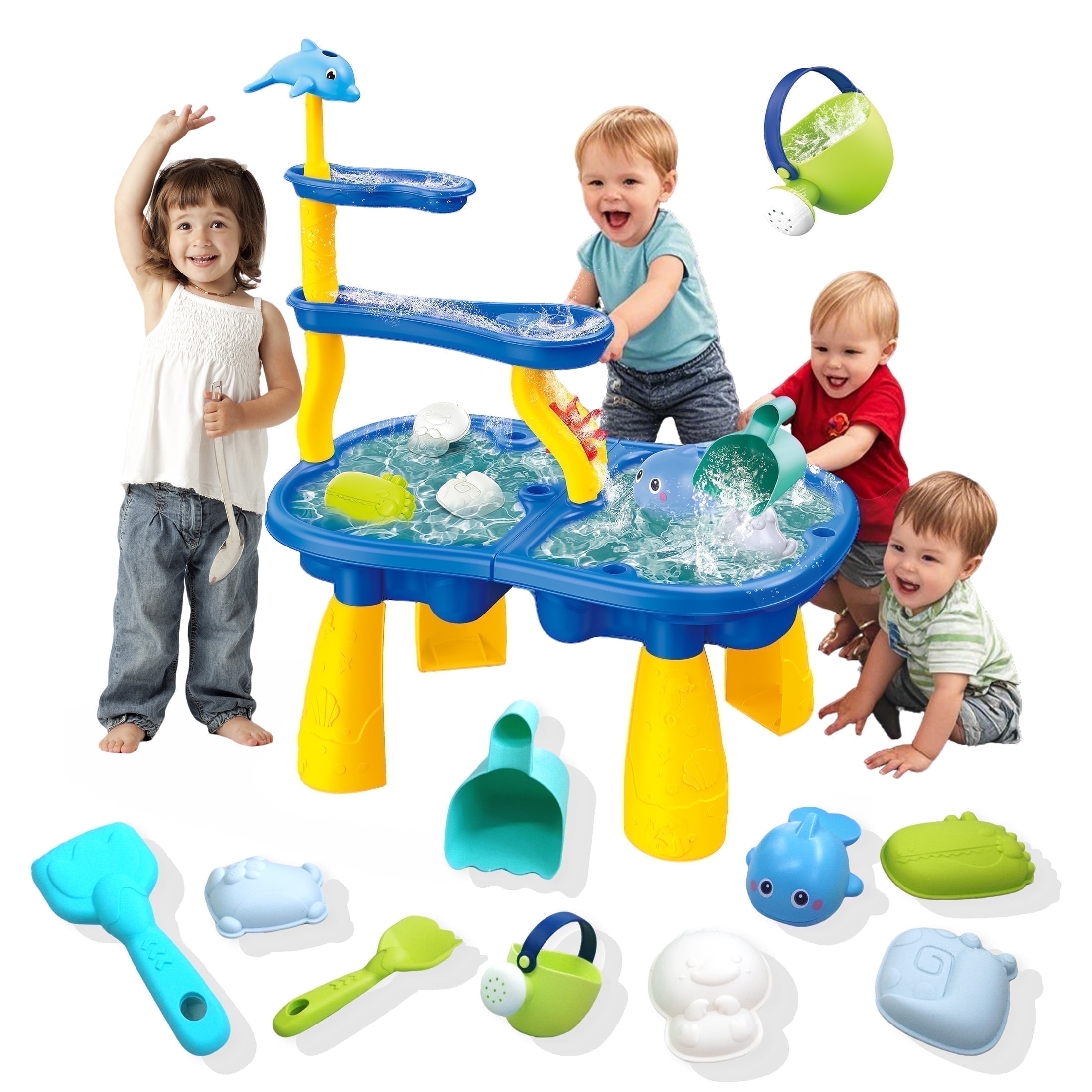 KOPPOP 2-in-1 Sand and Water Table Toy, Sensory STEM Play, Durable ...