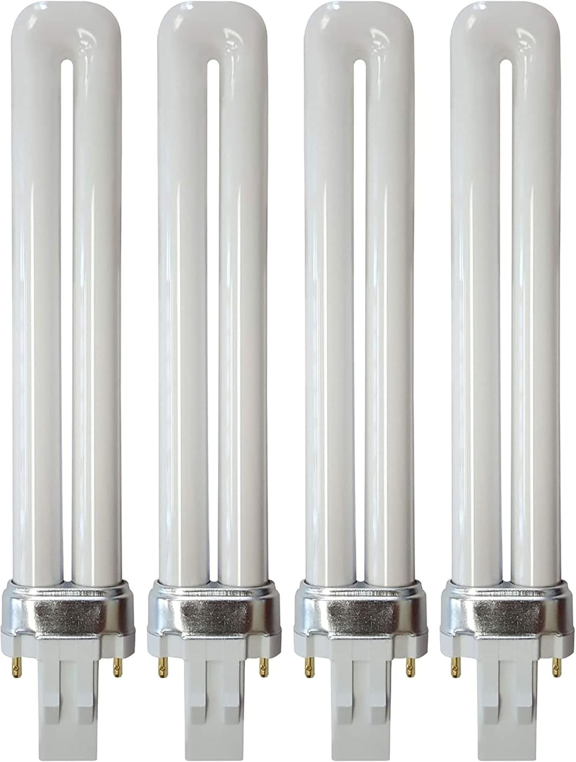 KOR Pack of 4 CFL GX23-2 Bulbs, 13W, 5000K Daylight, 82 CRI, Single U ...